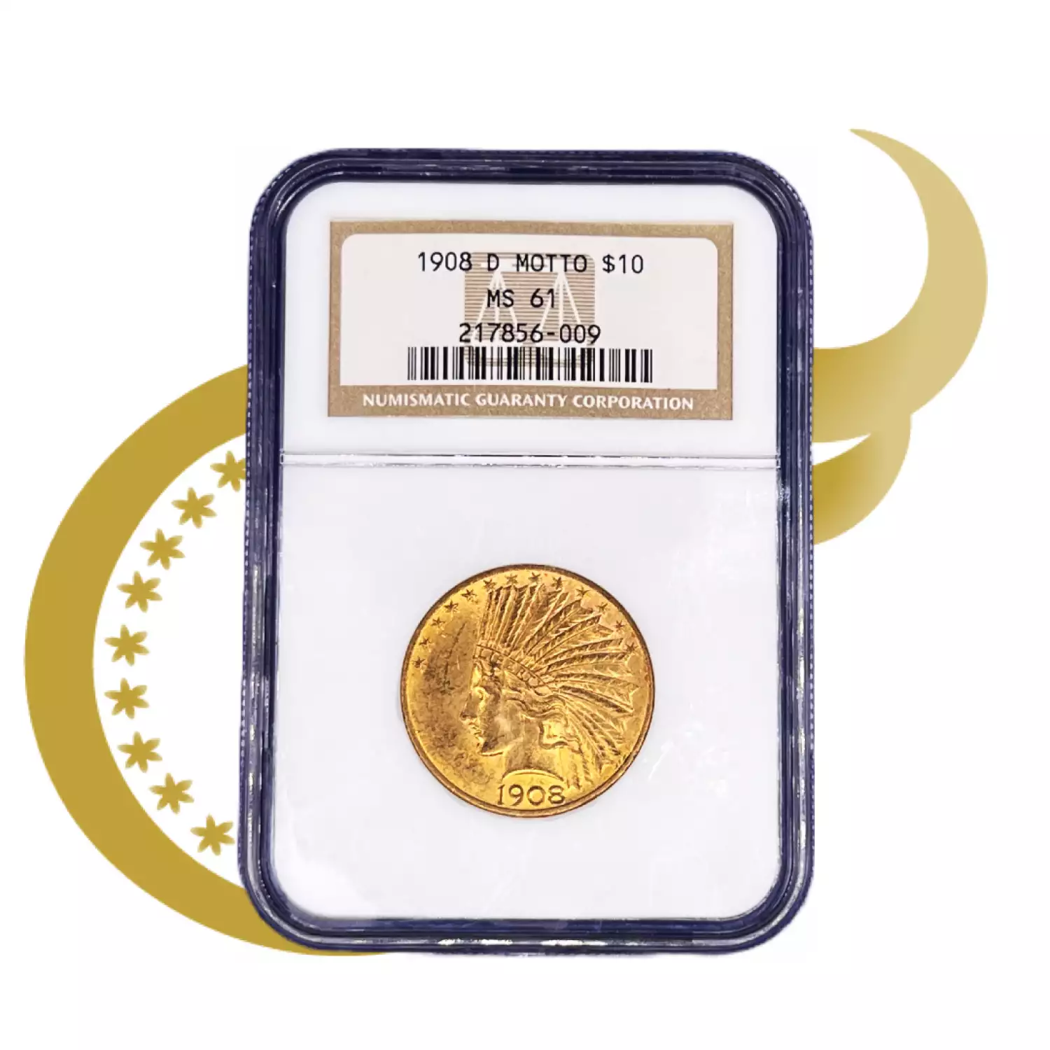 1908-D $10 Indian Gold NGC MS-61 - Matador Rare Coins Ltd.